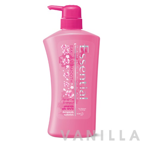 รีวิว Essential Damage Care Sakura Smooth Shampoo | V A N I L L A
