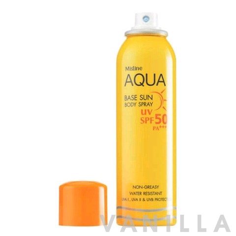 รีวิว Mistine Aqua Base Sun Body Spray SPF 50 PA +++ | V A N I L L A